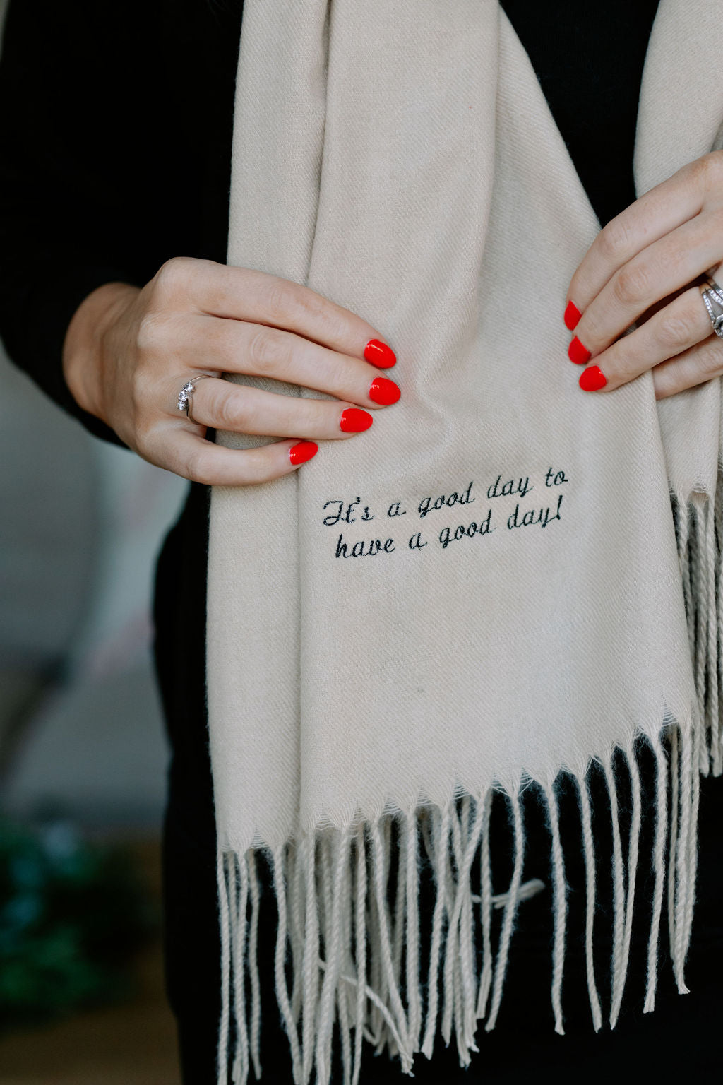 Personalised Message Cashmere Blend Scarf – Ted & Stitch Limited